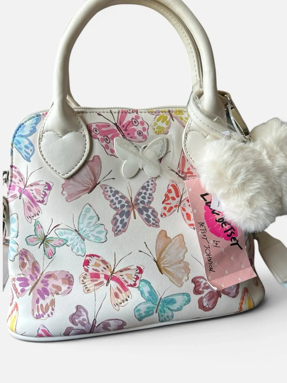 Betsey Johnson | Bags | Betsey Johnson Dome Butterfly Print Satchel Bag ...
